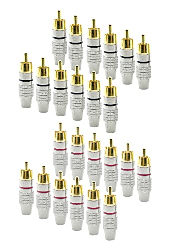シルバー/赤12個・黒12個/-・Size:赤12個・黒12個・こちらの商品はオーディオアンプ用の金メッキ RCAプラグ端子(オスコネクタ)になります。・自作オーディオやアンプ、自作スピーカーなどに使用するプラグ(ジャック)で、金メッキを採...