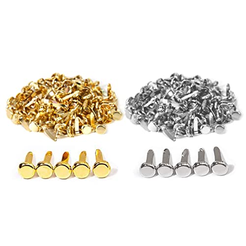 ゴールド金銀混色/いいえ、/1・Color:金銀混色・【商品のサイズ】約8mm、長さ14mm；材質：真鍮メタル，ワニスの表面は退色することなく，高品質で耐久性に優れています。・【商品の説明】高品質で耐久性に優れている可愛い割鋲！カラー：混色...