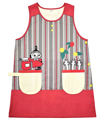 designブルーグリーン／アイボリー/M-Lフリー　バスト：約79〜94cm、総丈：約84cm/ST-IM0061・パッケージ個数:1・・前ポケット×2 ・タオルホルダー・（本体生地）ポリエステル　80%・綿　20% （プリント生地）10...