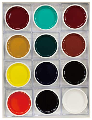 マルチ/10 milliliters/4-12・透明型淡彩色で、俳画、南画、などのほか、ハガキなどの挿し絵、下塗り、写生等に使用する。顔料に、天然高級デンプン質と膠分を加え、練り混ぜ丸皿に入れて乾燥させたものです。日本画材料の中では特に普及...