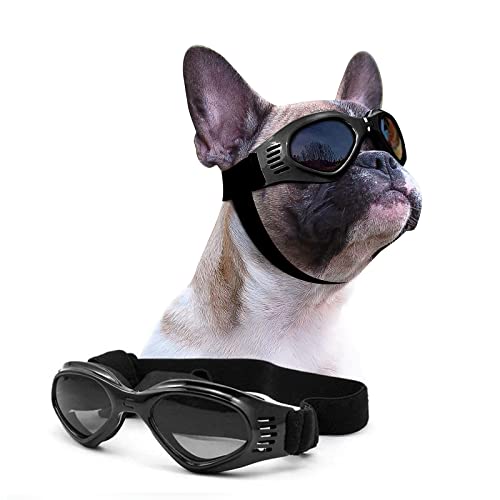 ブラック/中型/5Goggles-heart-HS・Color:ブラック・パッケージ個数:1・PETLESO ペット用メガネはワンちゃんの目を保護するために作られた。UVカット・防風・防塵・花粉防止機能を備えておる。オリジナルなデザインで愛...