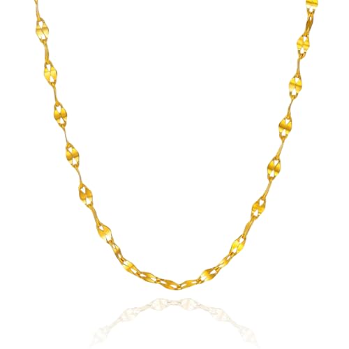 カジュアルゴールド/小さい/-・ChainLengthString:45 センチメートルColor:ゴールド・【華奢で繊細なデザイン】 細めチェーンが首元で上品にきらめき、繊細な印象を演出します。・【光を反射するデザイン】 動きに合わせて光...