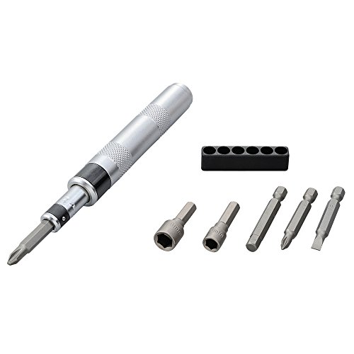 小型シルバー/-/94639・Style:小型・パッケージ個数:1・【用途】固着したボルトを緩める際に使用。本体重量約230gの軽量モデル。・【構成内容】ドライバー、プラスビット:PH1/PH2、マイナスビット(5mm)、ヘックスビット(6...