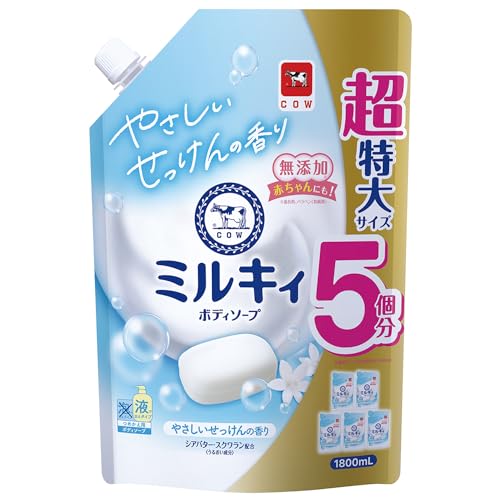 詰め替え用ホワイト/-/-・パッケージ個数:1・ボディソープ詰替え・原材料: 水、ミリスチン酸K、ラウリン酸K、パルミチン酸K、塩化K、コカミドMEA、ジステアリン酸グリコール、パルミチン酸、シア脂、スクワラン、コカミドメチルMEA、コカミ...