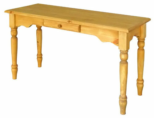 品名： LOHASパイン家具　テーブル1200 品番： AM302 サイズ： W1200　D450　H715 素材： 素材：パイン材 塗装：OSMOカラーオイル仕上げ 色：パイン色 製造国：中国 引出し1杯付き 詳細： &nbsp;