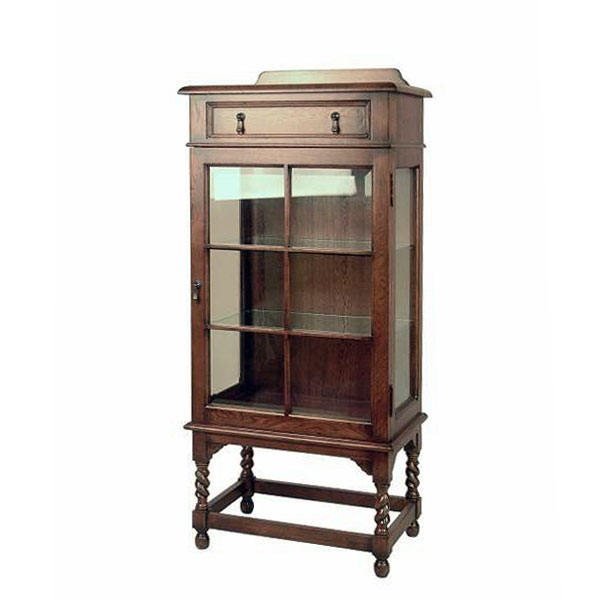 商品名：【開梱設置-KYC】英国アンティークリプロダクト　オーク　キュリオケース　【本州送料無料】品　番：032p-705-jgサイズ：W600　D375　H1350(mm) 【 引出内寸 】： W410 D280 H80(mm) 【 扉内...