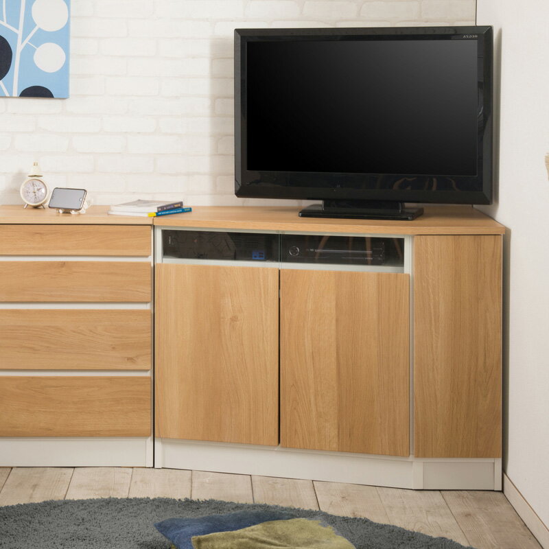 ■商品について/ナチュラルでカリフォルニアインテリアをイメージした薄型キッチンリビングボード【gym】ジムシリーズ。ライトな感覚でインテリアになじみやすいナチュラル木目＆カラーを主としてLDに映えます。4段チェストやガラスと一体化したコーナ...