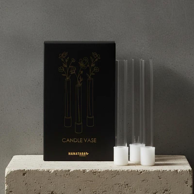 スウェーデン生まれのブランド、HANATABAによる「Candle Vase 3-Pack」。 お手持ちのキャンドルホルダーを、小さなフラワーベースとして楽しめるユニークなアイテムです。 キャンドルホルダーにセットし、水を入れて花を数本挿す...