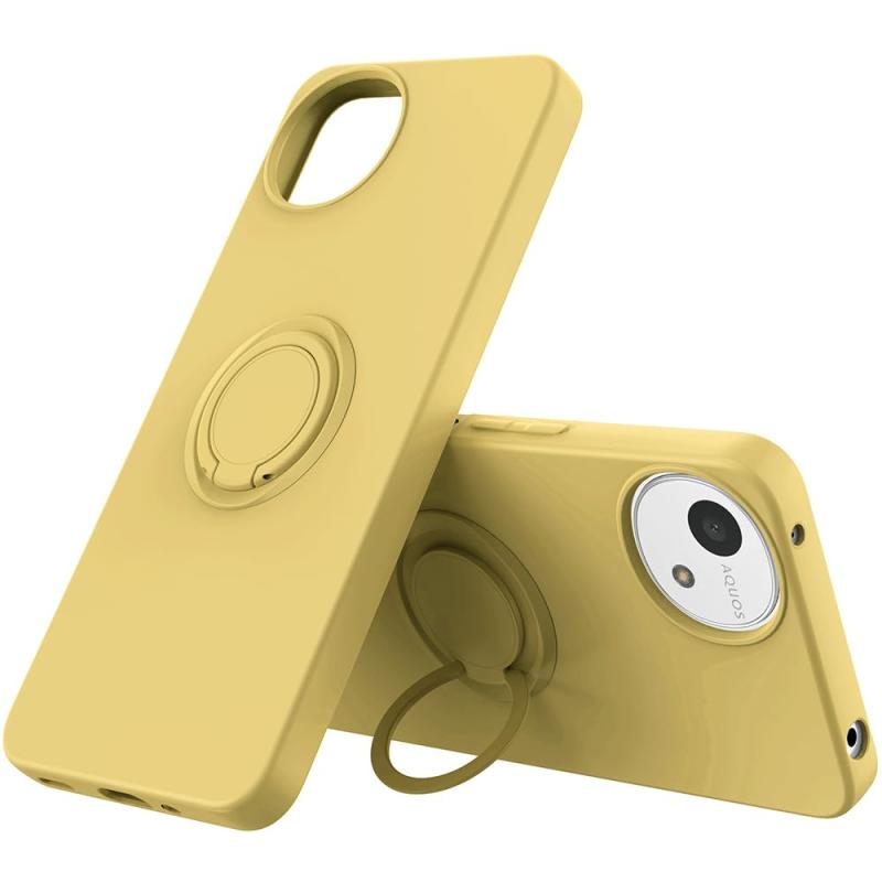 For AQUOS wish 4 ケース リング付き[Gosento]AQUOS wish 4 SH-52E リング スマホケース 携帯ストラップ スマホリング かわいい スマホ バンカーリング スマホカバー AQUOS wish4 カバー