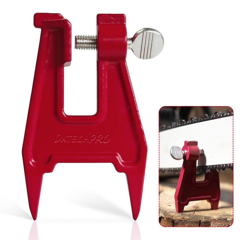 DXTECHPRO 目立てクランプ レッド チェーンソー 目立て 固定 クランプ 工具 チェーンソー ガイド 目立て チェーンソー目立て道具 ガイドバークランプ 固定クランプ ソーガイド
