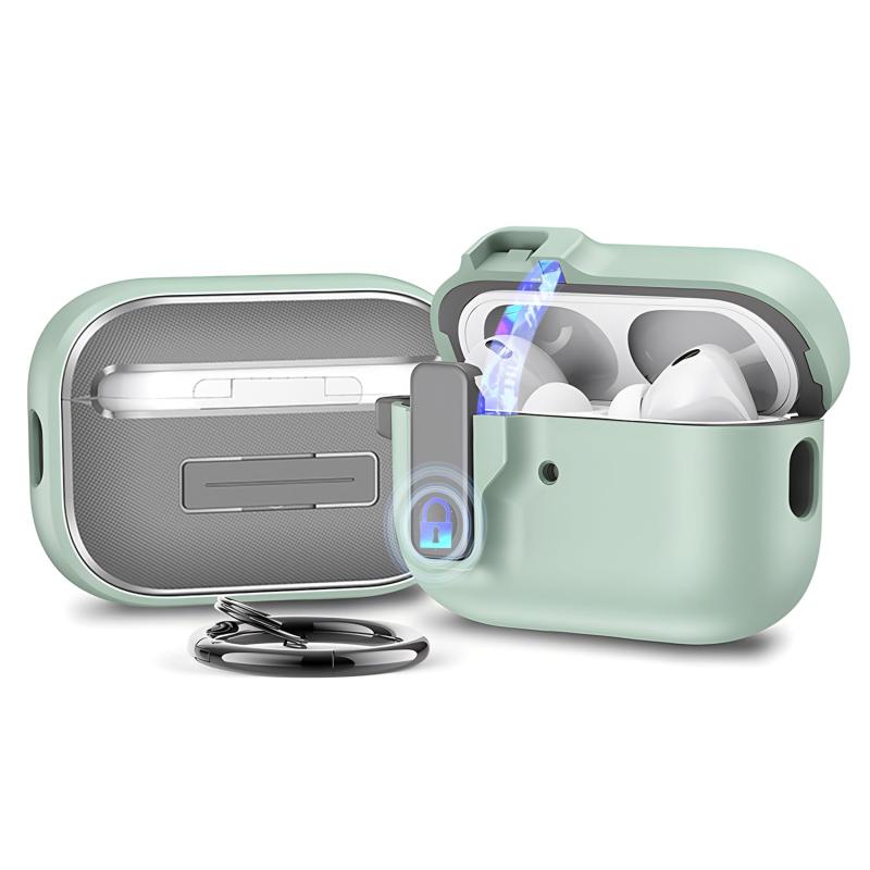Anlalish 対応 Airpods 第3世代 ケース 対応 カラビナ付き おしゃれイヤホンAirpods 3 カバー 可愛い軽量 安全ロック付きカバー 耐衝撃 落下防止人気イヤーピース充電対応カード磁気ロック機能：これらの 対応 Air...