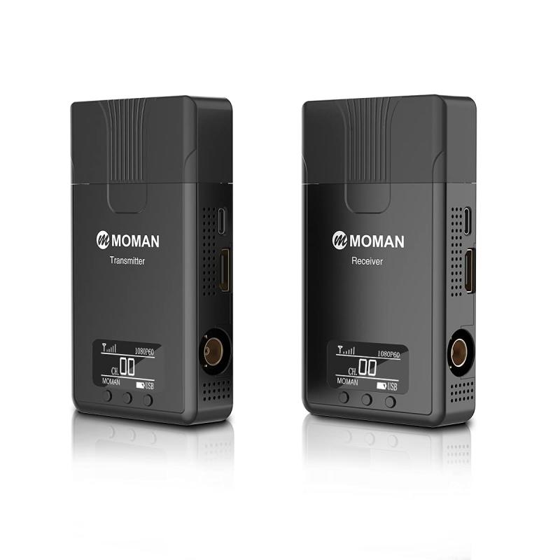 無線映像伝送システム, Moman Matrix 600s ワイヤレスhdmi送受信機セット 屋外利用可能 一眼レフ、ミラーレス、ビデオカメラ対応 APPでモニタリング、プロンプター機能付き 1080P 60Hz 0.08s低遅延 動【SD...