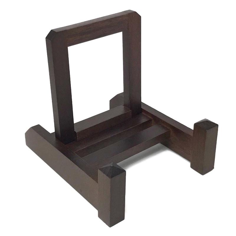 わにぞう 木製 皿立て【改】額縁立て 絵皿 プレートスタンド 壁掛け時計 写真 遺影 ブックスタンド 什器 絵画 陶板 飾り皿 インテリア 和モダン イーゼル 受台 大皿 中皿 小皿・木製の皿スタンド。額縁立て ディスプレイスタンド イーゼ...