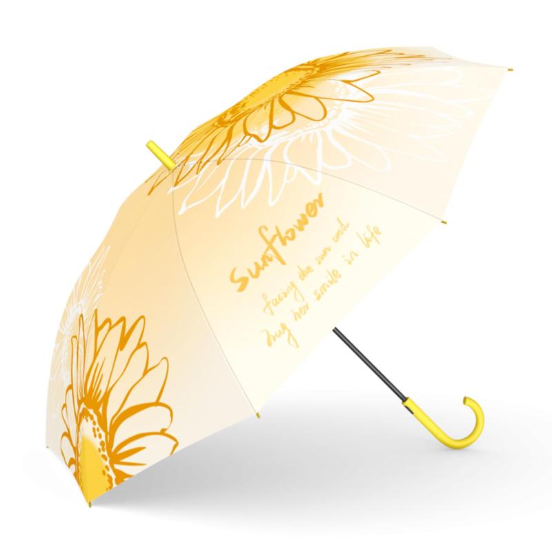 BP SUNNY レディース 長傘 おしゃれ 丈夫 ジャンプ傘 超軽量 UVカット ワンタッチを自動的に開く 超撥水 晴雨兼用傘、全長約89cm、親骨約63.5cm、直径約117cm、重量約450g【フルカラーデザイン】- 鮮やかで生き生き...