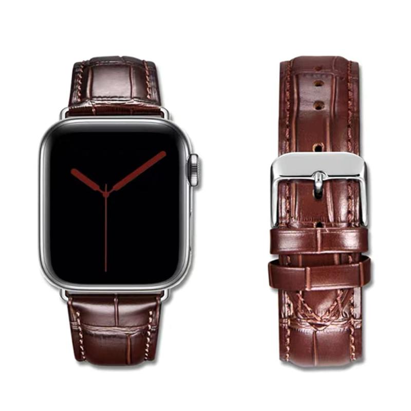 Apple Watch バンド iWatch バンド 本革 鰐皮紋様 Apple Watch Series7/6/5/4/3/2/1に対応 交換ベルト アップルウォッチバンド レザー 45mm 41mm 44mm 42mm 40mm 38mm