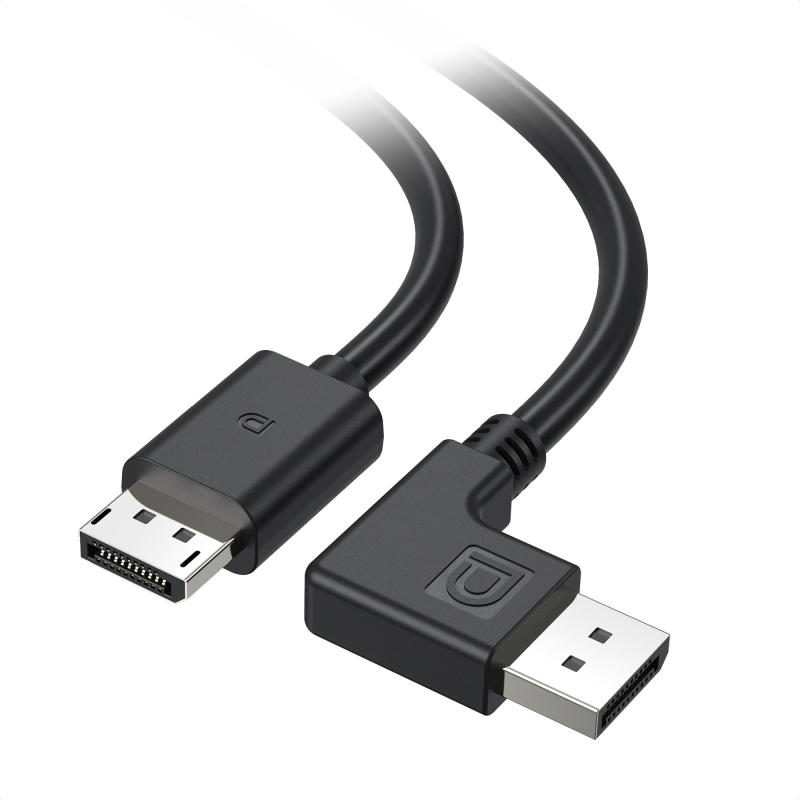 [VESA認定] Cable Matters 32.4Gbps 直角DisplayPort 1.4 ケーブル - 1.8m、8K@60Hz &amp; 4K@240Hz (L字型DisplayPort ケーブル 1.4)対応、FreeSyn...