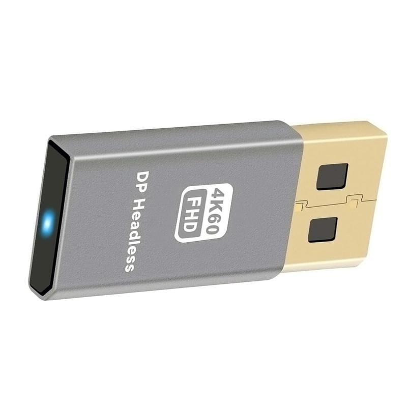 Cablecc DP &amp; USB-C 仮想ディスプレイ アダプター ディスプレイポート ダミー プラグ ヘッドレス ゴースト エミュレーター 2560x1600p@60Hz