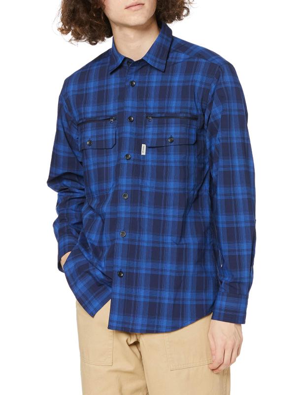 [フォックスファイヤー] 着ているだけで-3度【UVカット】【コカゲシールド】【吸汗速乾】【スポーツ観戦】 Cシールド シャドーチェック シャツ 5212073 メンズSIZE:XL 肩幅:49.5cm 袖丈:61cm 身幅:57cm 着丈...