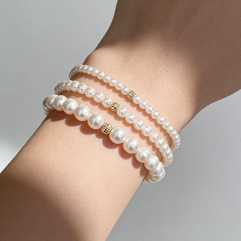 ・素材: 925銀・スタイル: 簡約、ファッショントレンド・形状: 幾何型・流行要素: 珍珠・製品カテゴリ: 手飾・カラー展開: 4mm珍珠手链16cm、6mm珍珠手链16cm、8mm珍珠手链16cm・対象: 女式