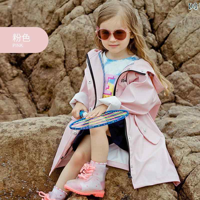 ・カテゴリ: 雨披・スタイル: 現代簡約・用途: 徒歩用・対象: 子供・人数: 1人・厚さ: 常规・布料: ニット布・防水層: PU膠・厚み: 0.45mm・重さ: 0.4kg・カラー展開: ピンク、黄色、赤、黒・サイズ展開: S（身長11...