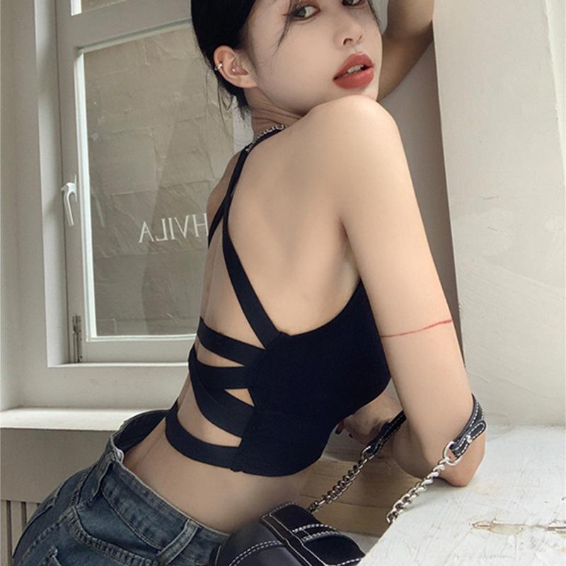 ・スタイル: 吊带、街頭風・版型: 修身型・衣長: 普通款・柄: 純色・流行要素: 露背・主な素材: 綿・主素材成分: 綿95%以上・カラー展開: 白色、黒色、灰色、玫紅色、緑色・サイズ展開: 均碼・肩帶スタイル: 雙根式・彈力: 高彈