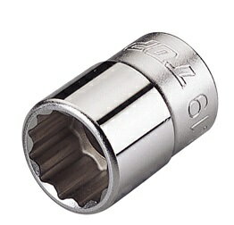 ソケット（差込角12.7mm）12mm S-412材質：SCM435　■l：16mm●12角サーフェイスタイプ（面接触）のためボルト ・ナットの角をナメにくく、12角でボルト・ナット に素早く入ります。作業性を重視したタイプです。対辺寸法S...