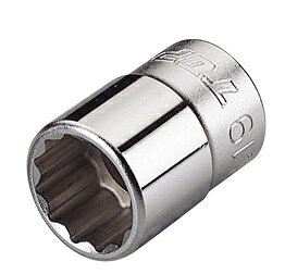 ソケット（差込角12.7mm）19mm S-419材質：SCM435　■l：16mm●12角サーフェイスタイプ（面接触）のためボルト ・ナットの角をナメにくく、12角でボルト・ナット に素早く入ります。作業性を重視したタイプです。対辺寸法S...
