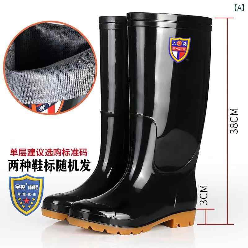 労働 保護 レインブーツ 男女兼用 防水 滑り止め 釣り 中高 チューブ 建設 現場 ウォーター シューズ 夏 ロング ブーツ 耐 摩耗 作業用 ゴム 靴サイズ: 39,40,41,42,43,44,45