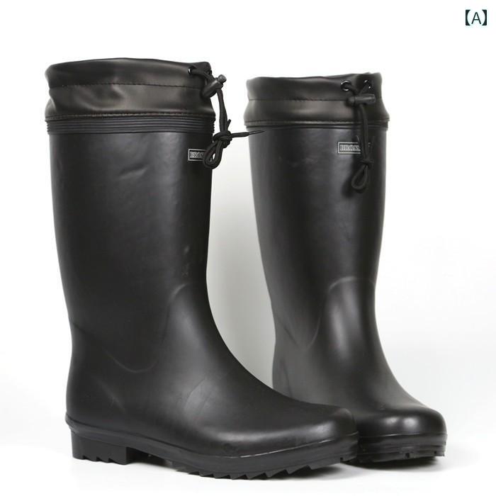 軍 兵士 メンズ ハイ カット 滑り止め 厚手 防臭 暖かい 春夏 釣り 現場 レインブーツ ウォーター シューズ オーバー カジュアル上部の高さ：ハイトップサイズ: 41,42,43,44,39,38,36,40,45,46