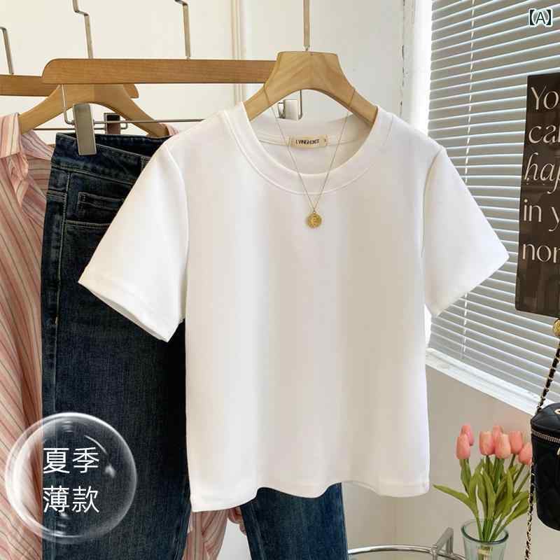 韓国 無地 ショート サンド Tシャツ レディース 秋冬 厚手 ゆったり ピンク 半袖 トップス ボトムス シンプル カジュアル サイズ: 2XL SML XL