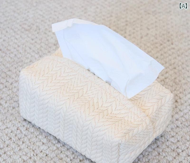 北欧 ティッシュボックスコットン 二重層 生地 ボックス 収納 車 ティッシュ入れ フックタイプ 布 シンプルナチュラル素材: 布