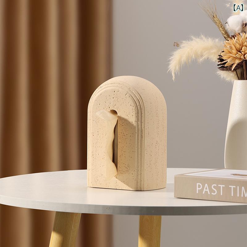 軽量 豪華 ティッシュ ボックス ポーチ アート 装飾 品 コーヒー テーブル リビング ルーム ナプキン ボックス 寝室 デスク トップ おしゃれ シンプル ティッシュ ボックス材質: 砂岩