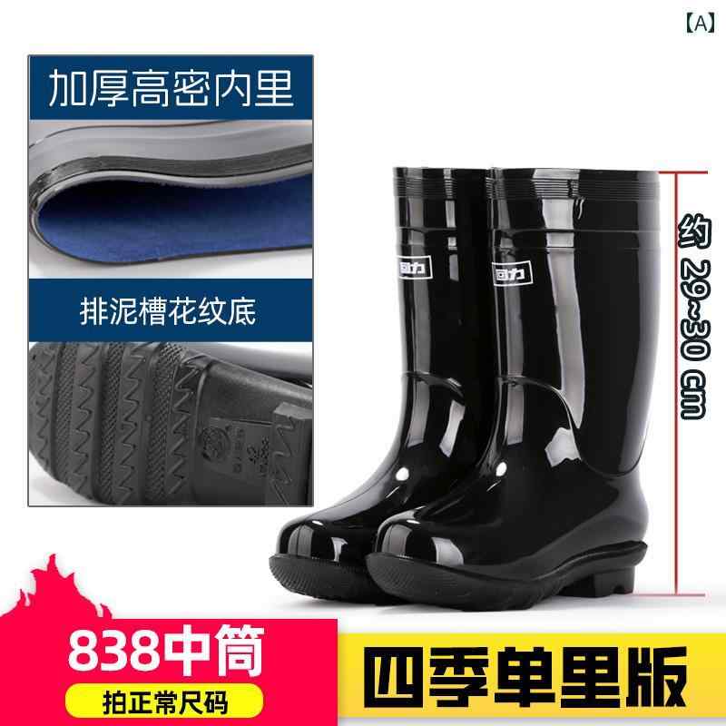 レインブーツ メンズ 冬 プラスベルベット 暖かい 厚手 防水 靴 コットン ウォーター シューズ 滑り止め ゴム 労働 保護サイズ: 35 42 40 45 37 43 36 38 39 44 46 41ソール素材：プラスチック
