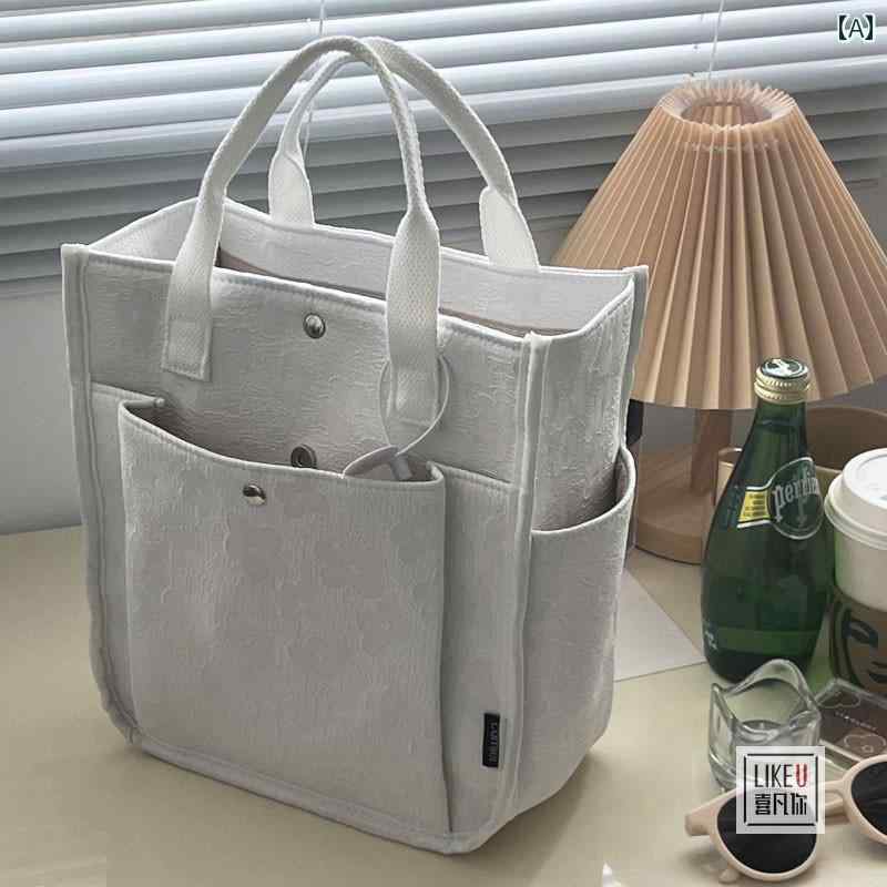 スタイリッシュ 厚手 Xuebao ママ 学生 ランチ ボックストート ポリエステル カジュアル シンプル ハンドバッグ 女性 コーディネート裏地素材: ポリエステルスタイル: ハンドバッグ折りたたみ可能ですか: はい形状: 長方形サイズ:...