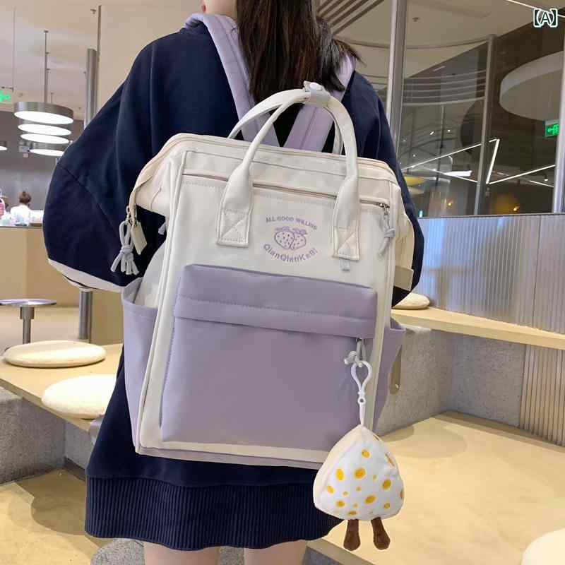 小学生 女子用 携帯用 ランドセル 春 お出かけ リュック 子供用 家庭 教師用 バッグ 中学生用 かわいい キッズ カジュアル素材: ナイロン生地開閉方法：マグネットバックルショルダーストラップのスタイル: ダブル持ち運びパーツの種類: ...