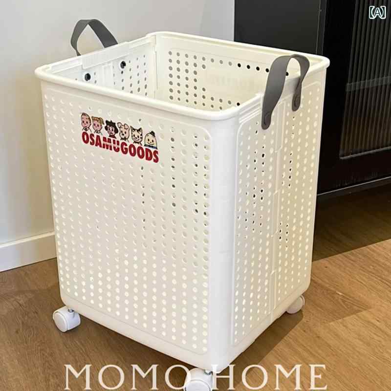 狭い スリット 汚れた衣類 バスケット 折りたたみ式 家庭用 壁掛け ランドリーバスケット 車輪付き モバイル大容量 収納 脱衣所 ホームインテリア