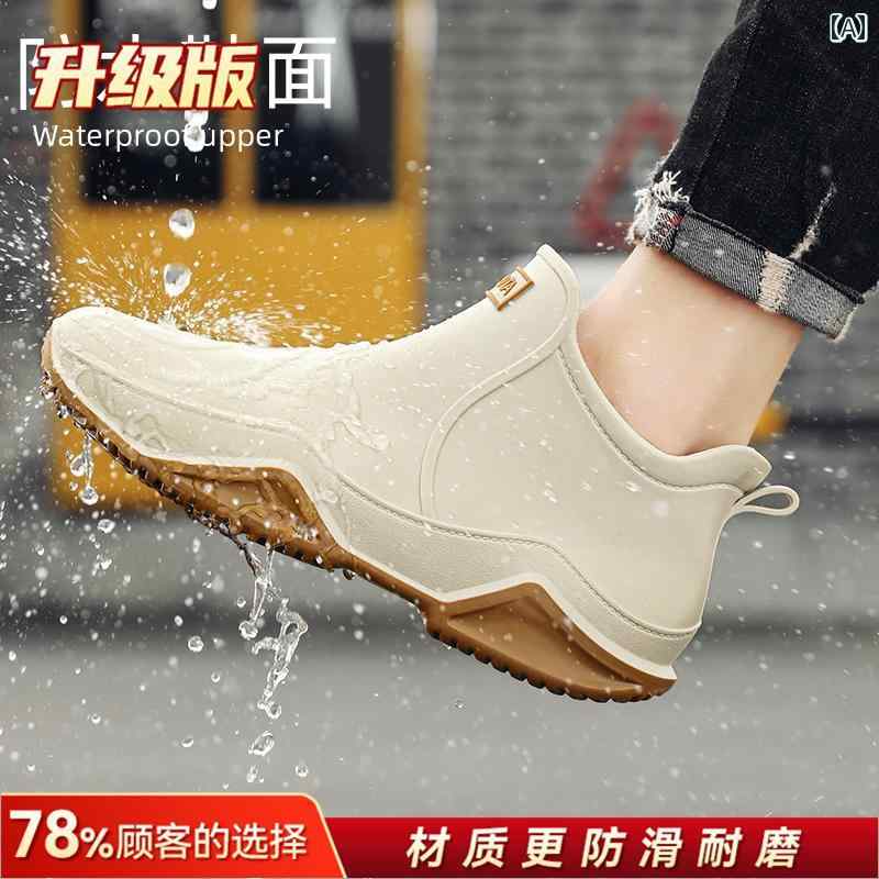 メンズ レインブーツ 夏用 ショートバレル 防水 ゴム 靴 雨の日 釣り バック キッチン 作業 シェフ テイクアウト ウォーター シューズ機能：防水サイズ: 42 40 43 39 44 41ソール素材：ゴム