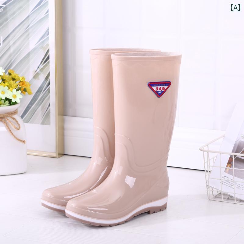 レインブーツ レディース ハイ チューブ ミッド ウォーター ブーツ プラスベルベット 暖かい 滑り止め ラバーシューズ オーバー シューズ 冬サイズ: 36.37.38.39.40.ベルベットの場合はフリーサイズ上を購入してください裏地素...