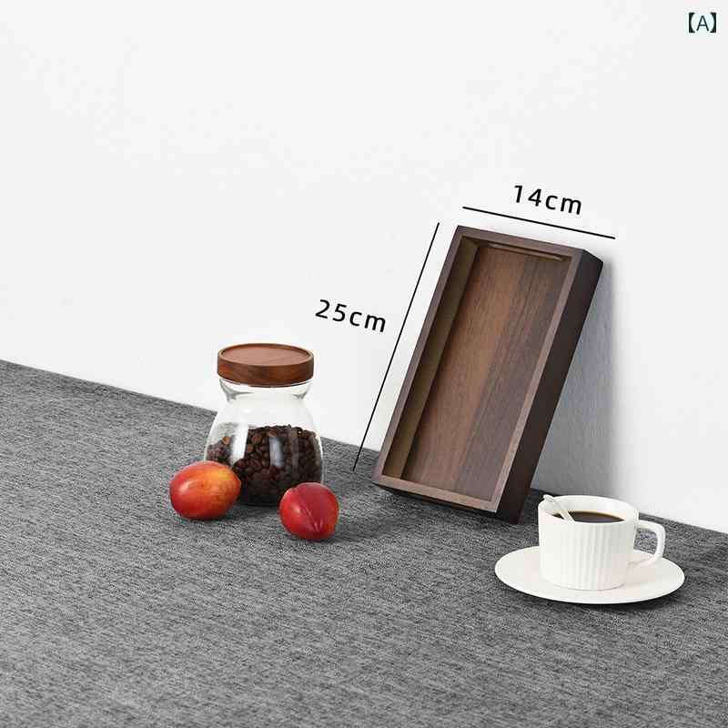 トレイ 木製 コーヒー 器具 長方形 家庭用 ティーカップ 豪華 竹 ディナー カップ 収納 インテリア キッチン リビング モダンサイズ: 12インチ