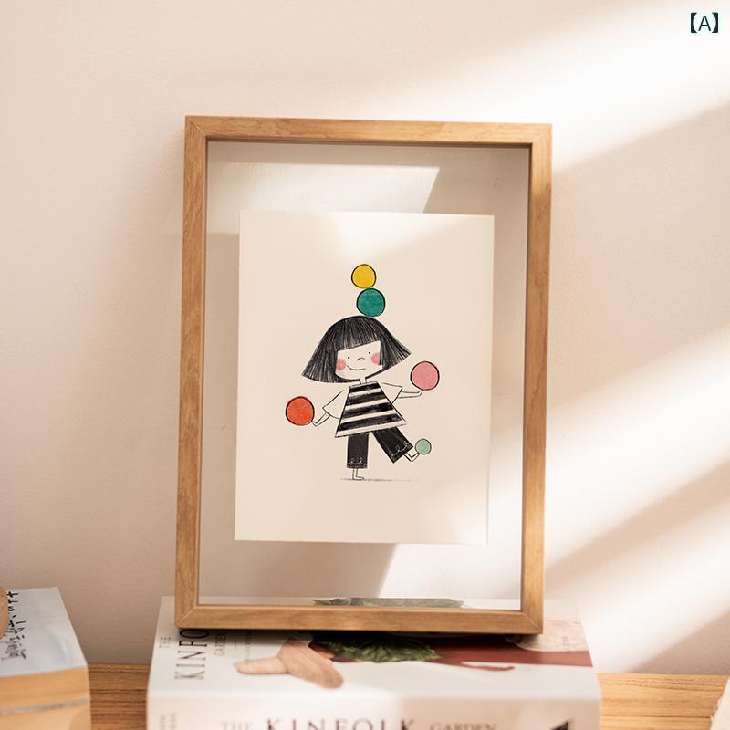 ソース ファクトリー 両面 透明 フォトフレーム スタンド 6インチ 8 書道 絵画 装飾 本物 ガラス ディスプレイ インテリア リビング ダイニング材質：MDFサイズ：5インチ [内径 8.9*12.7cm] 本物のガラス中間層.6イン...