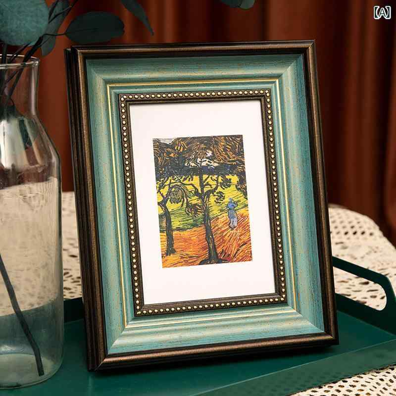 アメリカン レトロ フォトフレーム スタンド 5インチ 12枚 写真 壁掛け フレーム インテリア リビング ダイニング エレガント材質: 樹脂サイズ：正方形5インチ[吊り下げ・置き兼用]内径12.7*12.7.店主6インチ[吊り下げ・置き...