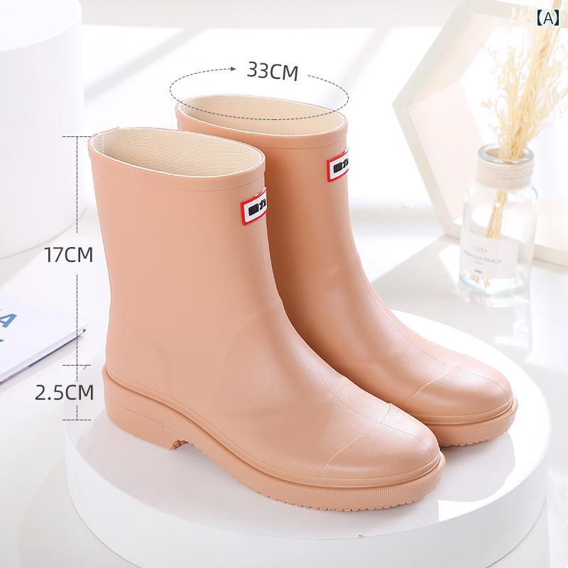 レディース レインブーツ ハイ チューブ 滑りにくい 耐摩耗 ショート ウォーター シューズ 防水 作業用 ゴム 靴 ミッド 暖かいブーツ素材：PVC裏地素材：メッシュ上部の高さ：ハイチューブ（チューブの高さ28cm～膝の高さ）サイズ: 3...