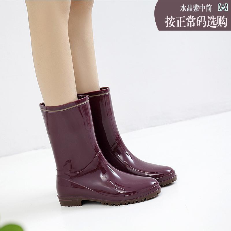 クラウド 日本製 レインブーツ 女性 ミッド カー フレイン ブーツ 大人 ガーデン ウォーター シューズ 防水 滑り止め オーバー ゴム 靴サイズ: 35 36 37 38 39 40 41上部の高さ: ミッドチューブ (チューブ高さ 2...