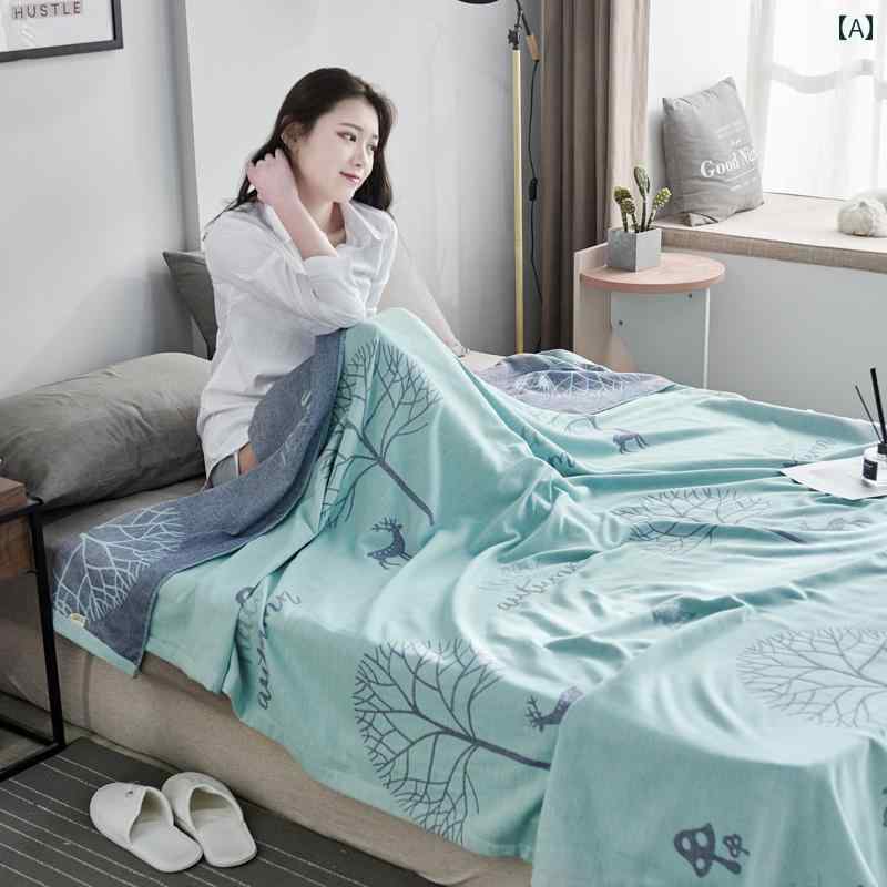 二 重 ガーゼケット コットン タオルケット 夏用 薄手 シングル ダブル オフィス用 昼寝用 ブランケット エアコン用 インテリア素材: 綿サイズ：150X200cm（二重綿糸.通気性と吸汗性）.200X230cm（二重綿糸.通気性と吸汗性）