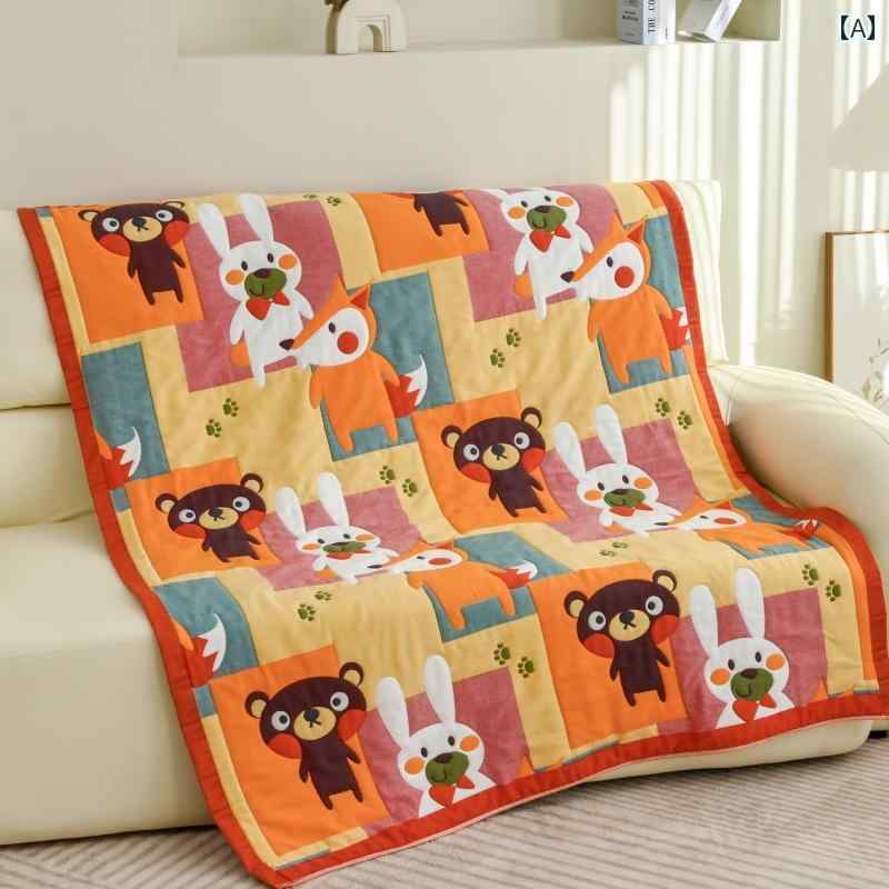 子供用 ベビーブランケット 10 層 ガーゼ タオル ブランケット 綿 春秋用 新生児用 幼稚園用 昼寝用 カジュアル インテリア おしゃれ 寝室素材：ガーゼ素材構成: 綿50%.ポリエステル50%サイズ：120x150cm [カートゥーン...