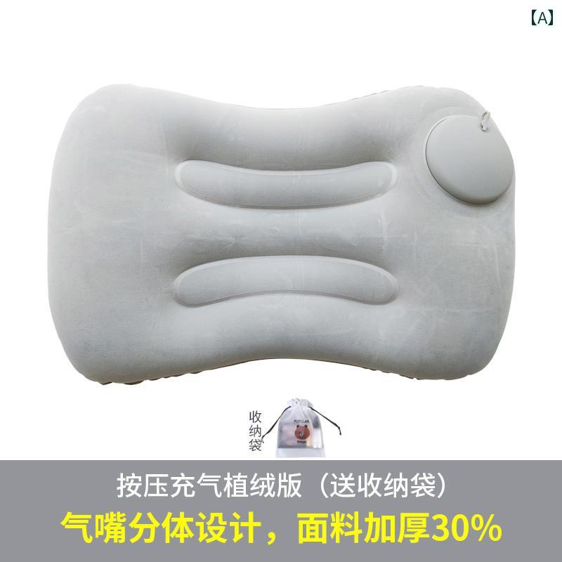 インフレータブル 枕 アウトドア 大型 ポータブル 折りたたみ式 旅行用 自動 膨張 ウエスト クッション 飛行機用 睡眠用 トラベル