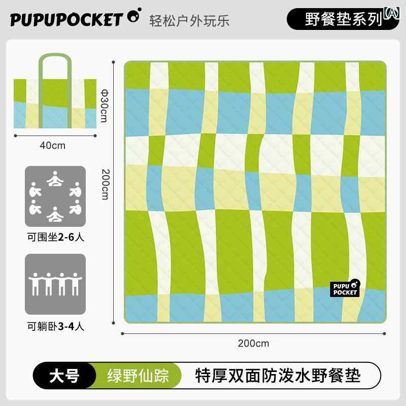 ピクニック マット 厚く 防湿性 折りたたみ式 屋外用 ポータブル 防水 キャンプ 地面 カジュアル 持ち運び コンパクト おしゃれサイズ: 2メートル