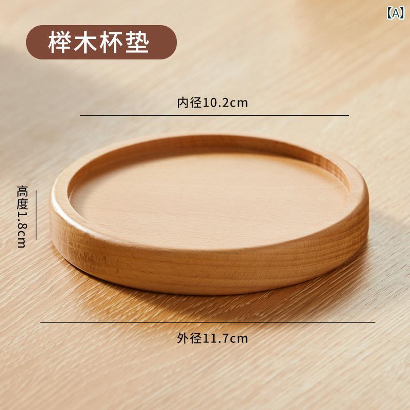 ティーコースター 木製 マット カンフー ティーセット アクセサリー 無垢材 断熱 ベース 水 カップ 火傷防止 パッド インテリア材質：木材