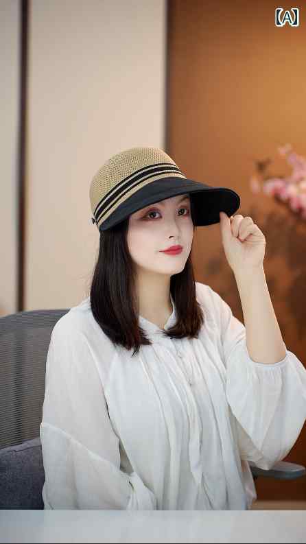 女性用 つば広 ダックビル ハット 夏用 韓国 フィッシャーマン 多用途 通気性 メッシュ 日焼け防止 帽子 カジュアル おしゃれ群衆: 女性サイズ: 大人用 (54-60cm) 調節可能
