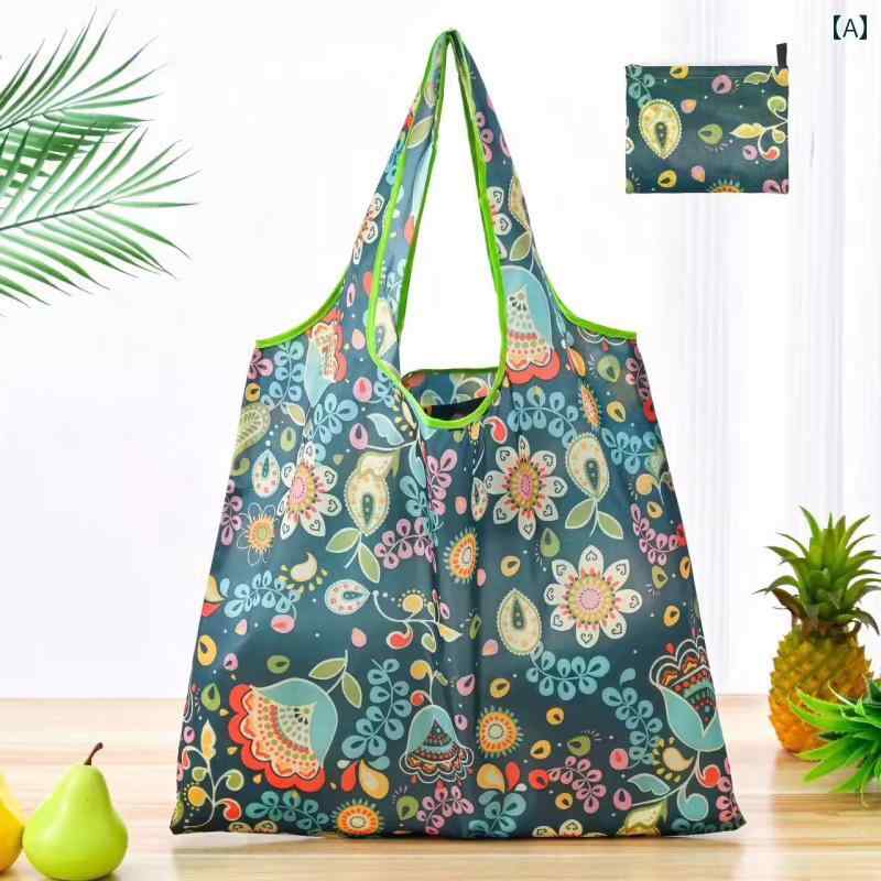 折りたたみ式 ショッピングバッグ 厚手 大型 バッグ大容量 防水 エコバッグ 花柄 フラワー おしゃれ カラフル 2点セット 3点セット主な素材：ポリエステル